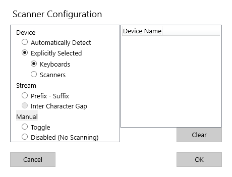 Configuring a Scanner