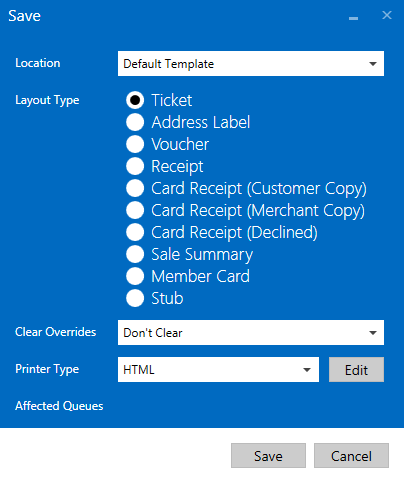 Saving Layout Templates